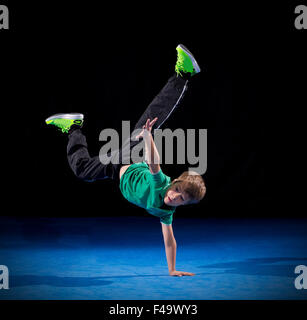 boy dancing break dance on a white background Stock Photo - Alamy