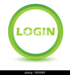 Login icon. Internet button with green on grey background Stock Photo ...