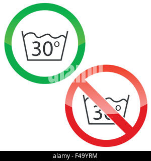 Wash temperature 30 degrees symbol Stock Photo - Alamy