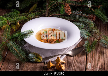 Slight mushroom broth Stock Photo - Alamy