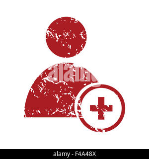 Red grunge user profile logo Stock Photo - Alamy