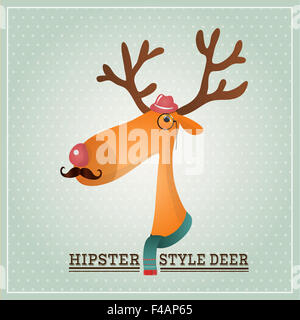 An illustration of cute hand drawn reindeer with noses and antlers in ...