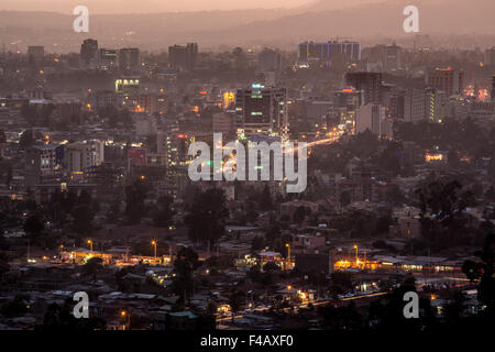 Aerial view of Addis Ababa at night Stock Photo - Alamy
