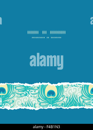 Peacock feathers vertical torn frame seamless pattern background Stock Photo - Alamy