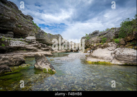 Stream water of Cijevna river, Montenegro, Europe. Montenegrin Niagara ...