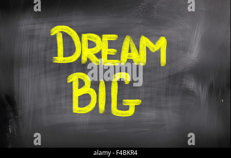 Think big, dream big slogan concept presented with growing graph on ...