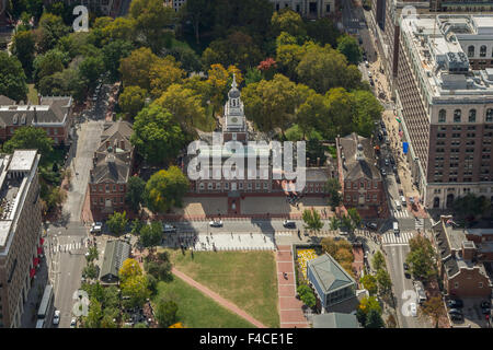 Aerial View Of Independence Hall, Philadelphia, Pennsylvania, USA Stock ...
