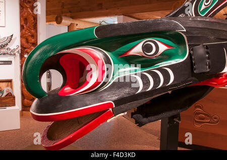 First Nation ceremonial masks at the U'Mista Cultural Centre, Alert Bay, British Columbia ...