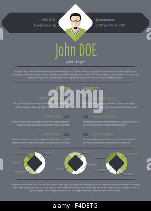 Cool modern cv curriculum vitae resume template design with arrows ...
