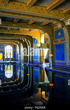 The tiled indoor Roman Pool at Hearst Castle. Styled on the Baths of ...