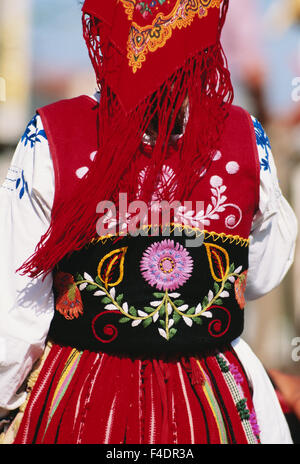 Portugal, Minho: Girls in traditional costumes in front of the Stock ...
