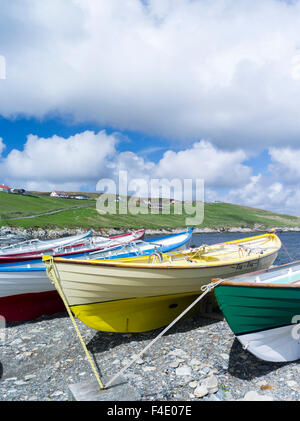 Traditional rowboats, or Shetland Yoal, near Sandwick, Shetland ...