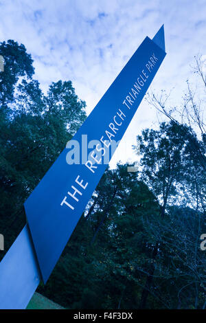 North Carolina, Research Triangle Park, sign for Research Triangle Park ...