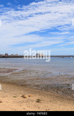Provincetown, Massachusetts, Cape Cod pier and beach and ocean view ...