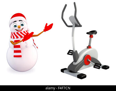 3d rendered illustration of snowman with exercising machine Stock Photo ...