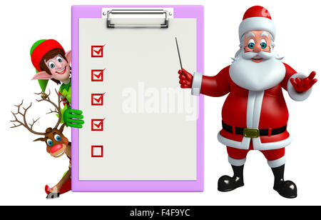 Illustration of santa claus with notepad Stock Photo - Alamy