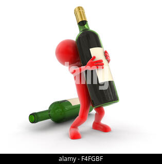 Man with bottle. Image with clipping path Stock Photo - Alamy