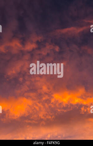 Dramatic fiery sky on sunset Stock Photo - Alamy