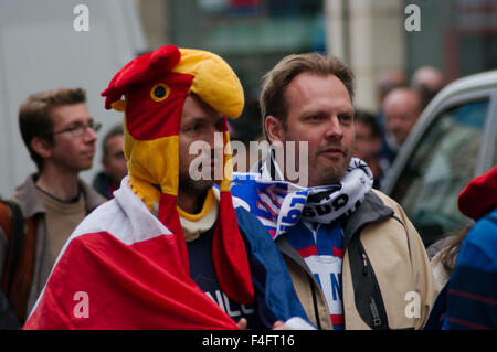 Cardiff, UK, 17 October 2015, French supporters watching the first ...