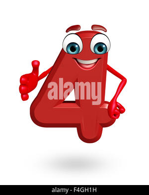 number four cartoon character Stock Photo - Alamy