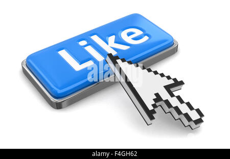 Cursor and like. Image with clipping path Stock Photo - Alamy