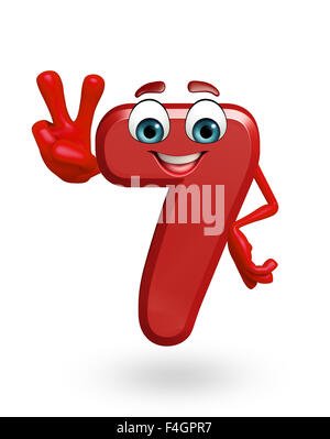 number seven cartoon character Stock Photo - Alamy