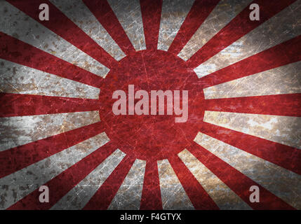 Grunge Rising Sun Japan flag. Japan flag with grunge texture. Brush ...