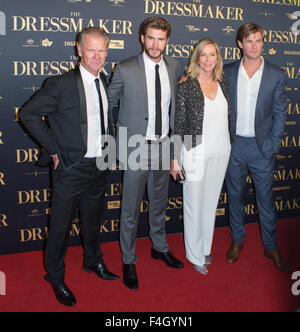 Liam Hemsworth & Chris Hemsworth with parents Craig and Leonie at the ...