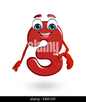 number three cartoon character Stock Photo - Alamy