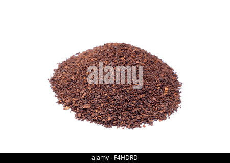 crushed coffee beans on white background Stock Photo - Alamy