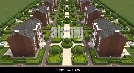 Master plan of the village. 3d model render Stock Photo - Alamy