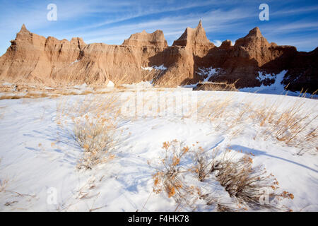 Badlands National Park in winter, South Dakota, U.S.A Stock Photo - Alamy