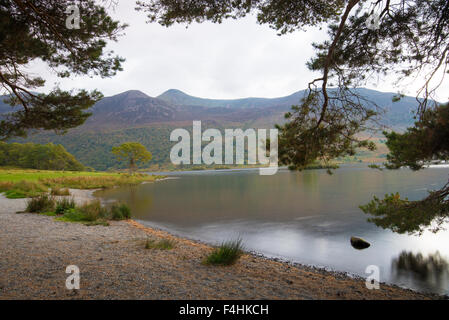 An evening view in autumn of Crummock Water in the Lake District Stock ...