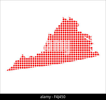 Outline map of the state of Virginia over white Stock Photo - Alamy