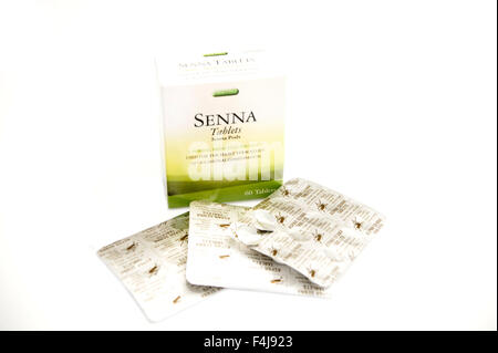 Box of senna tablets (senna pods) a herbal medicinal product for the ...