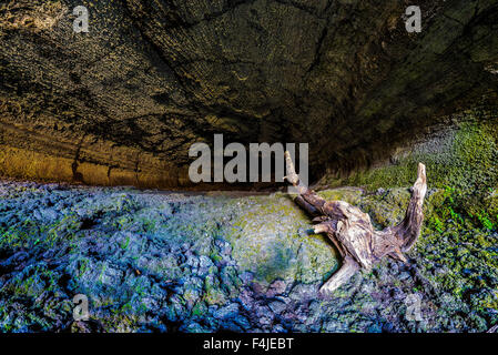 The impressive lava tunnels that form one of the most beautiful caves ...