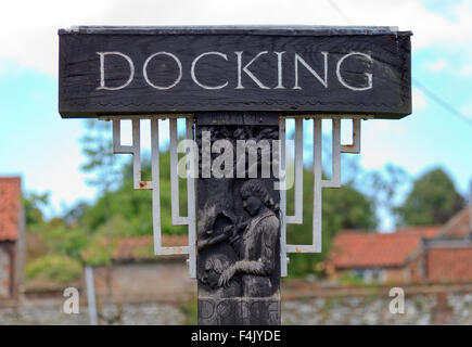 Docking village sign Norfolk England Stock Photo - Alamy