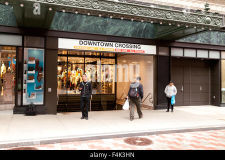 Downtown Crossing MBTA station entrance sign in Boston Massachusetts ...
