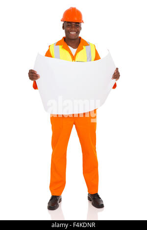 Young handsome african american architect man smiling happy. Standing ...