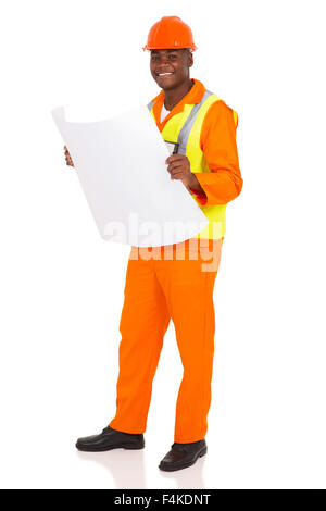 Young handsome african american architect man smiling happy. Standing ...