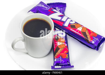 Cadbury Zip chocolate wafer bar. Owned by Mondelez International Stock ...