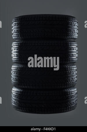 winter tire on gray background Stock Photo - Alamy