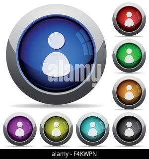 Set of round glossy User profile buttons. Arranged layer structure ...