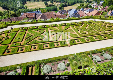 France, Dordogne, Hautefort, the castle gardens (aerial view Stock Photo - Alamy