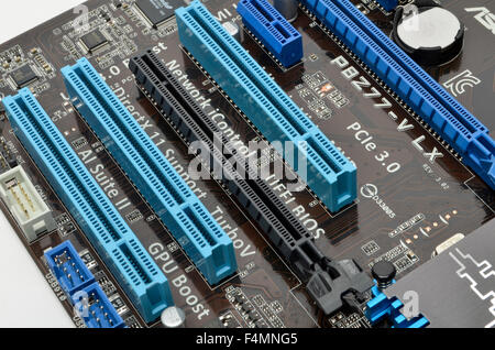 PCI Express expansion and graphics slots on an ASUS motherboard Stock ...