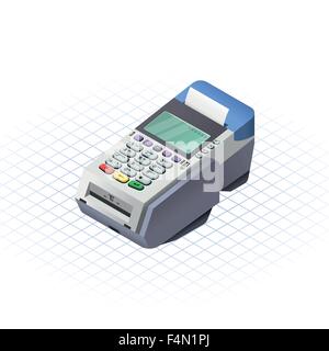 Electronic Data Capture machine with card vector illustration Stock ...
