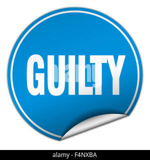 not guilty round blue sticker isolated on white Stock Photo - Alamy