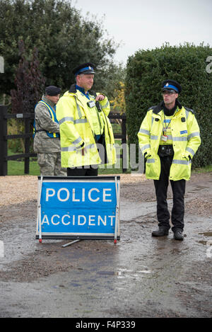 RAF Lakenheath, Suffolk, UK. 21st May, 2022. Signs and banners fencing ...
