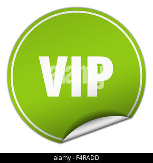 important round green sticker isolated on white Stock Photo - Alamy