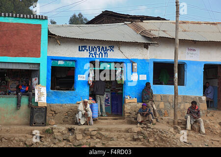 In the highlands of Abyssinia, in the Semien Mountains, construction of ...
